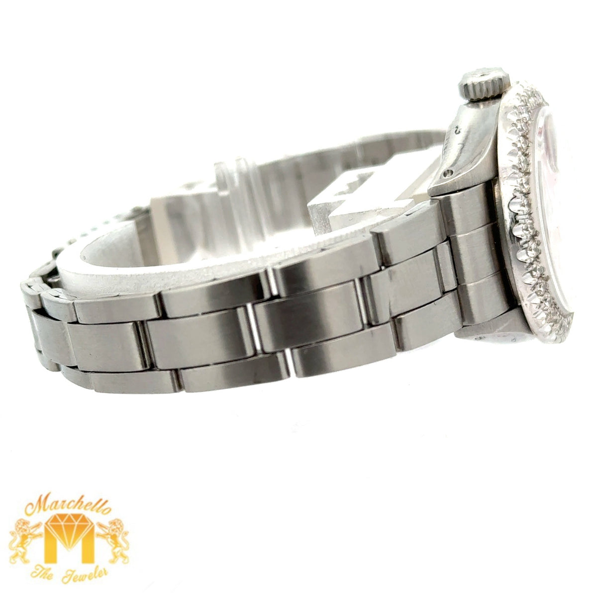 26mm Ladies` Rolex Diamond Watch with Stainless Steel Oyster Bracelet – MTJ