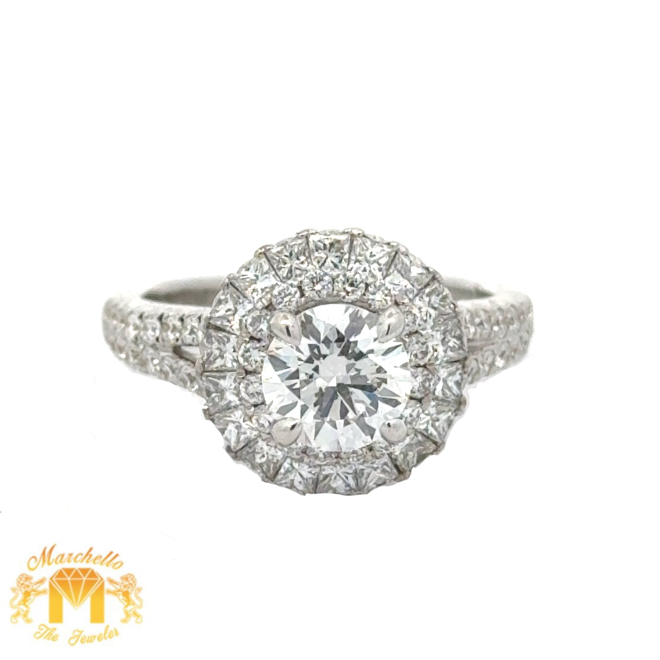 18k White Gold and Diamond Engagement Ring (Limited Edition Princess-C ...
