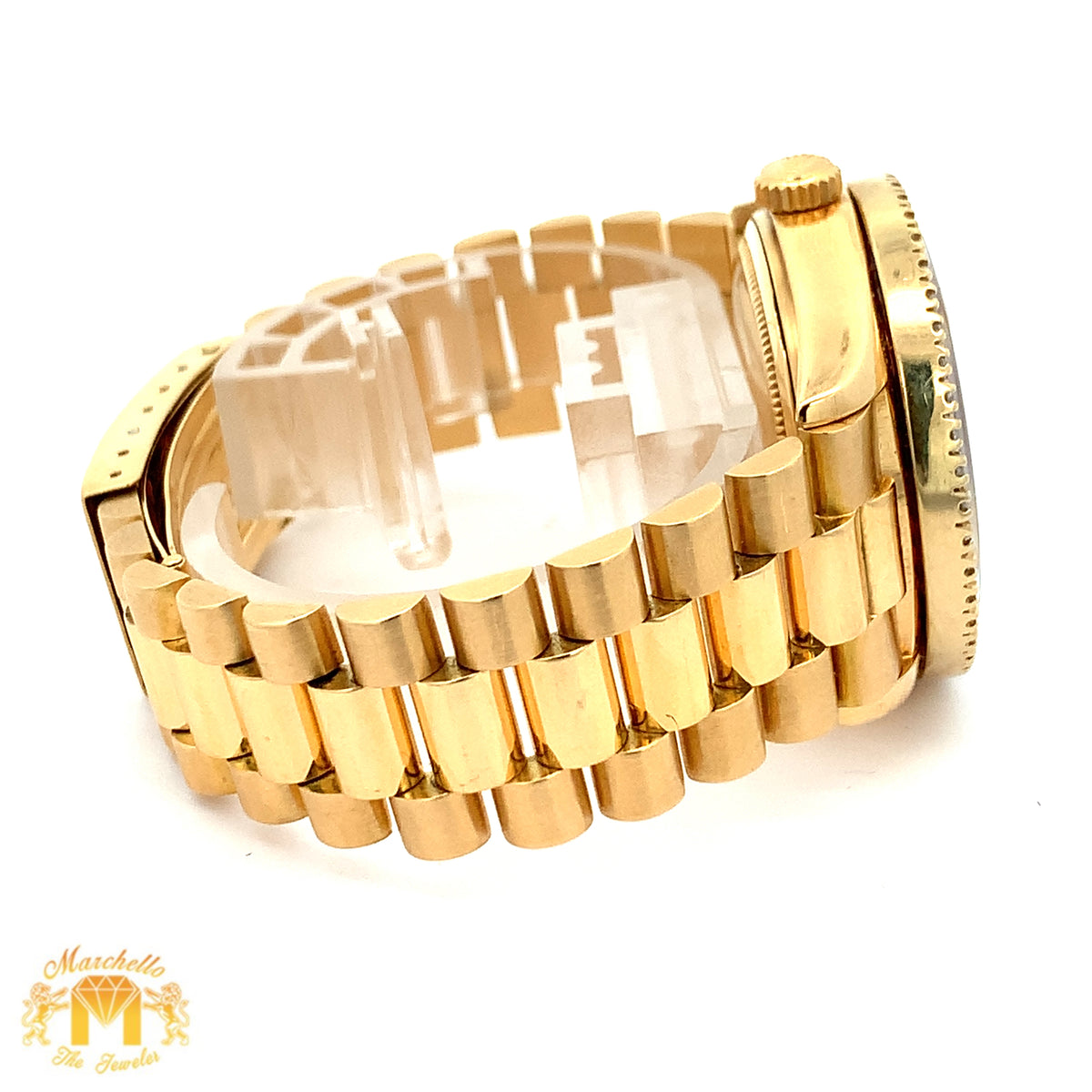 36mm 18k gold Rolex Presidential Watch (diamond bezel and dial, quick ...