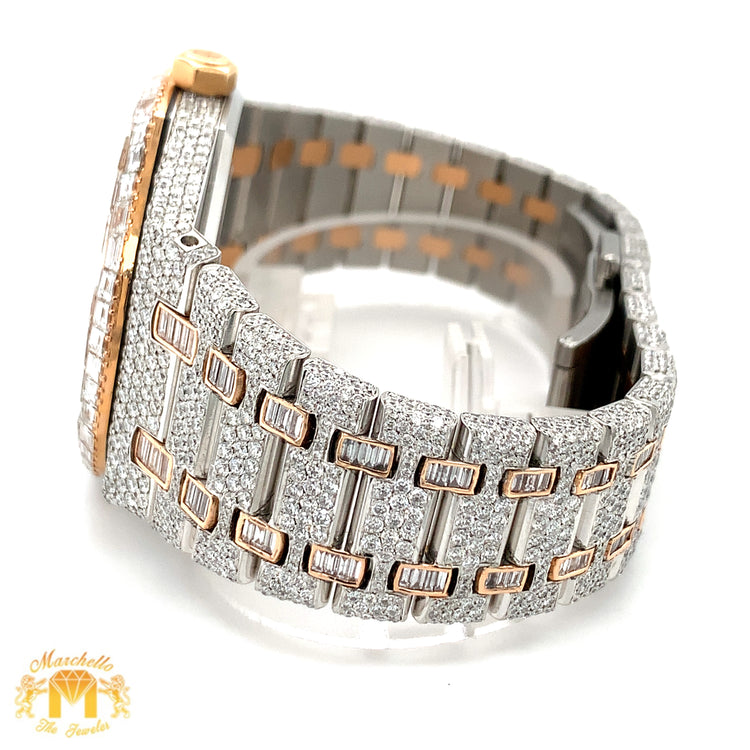 Iced out 41mm Audemars Piguet Two-tone Rose Gold AP Diamond Watch ...