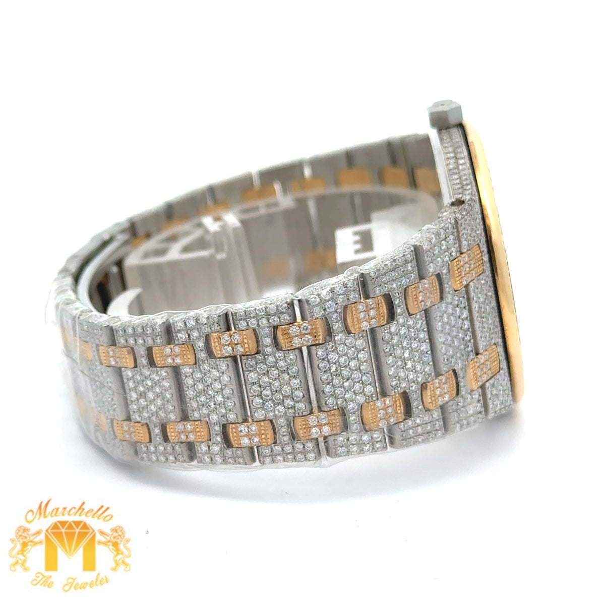 33mm Iced out Audemars Piguet (AP) Watch with Two-Tone: gold and stain ...