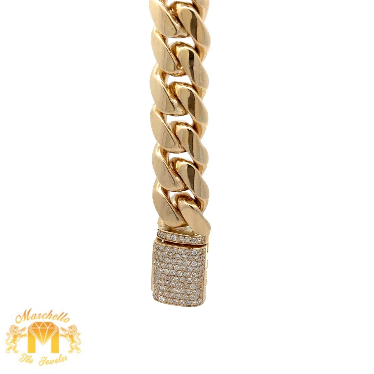 14k Yellow Gold and Diamond 9mm 115.7 grams Miami Cuban Chain – MTJ