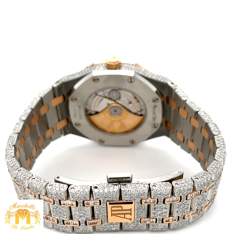 Iced out 41mm Audemars Piguet Two-tone Rose Gold AP Diamond Watch ...