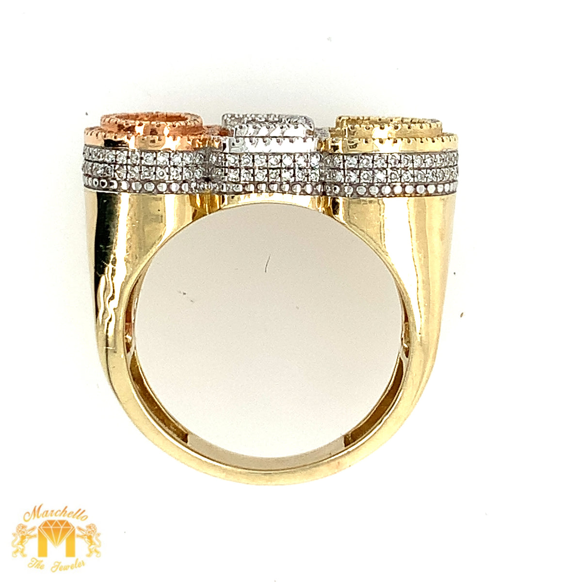 Tri-color Gold and Diamond CEO Ring – MTJ