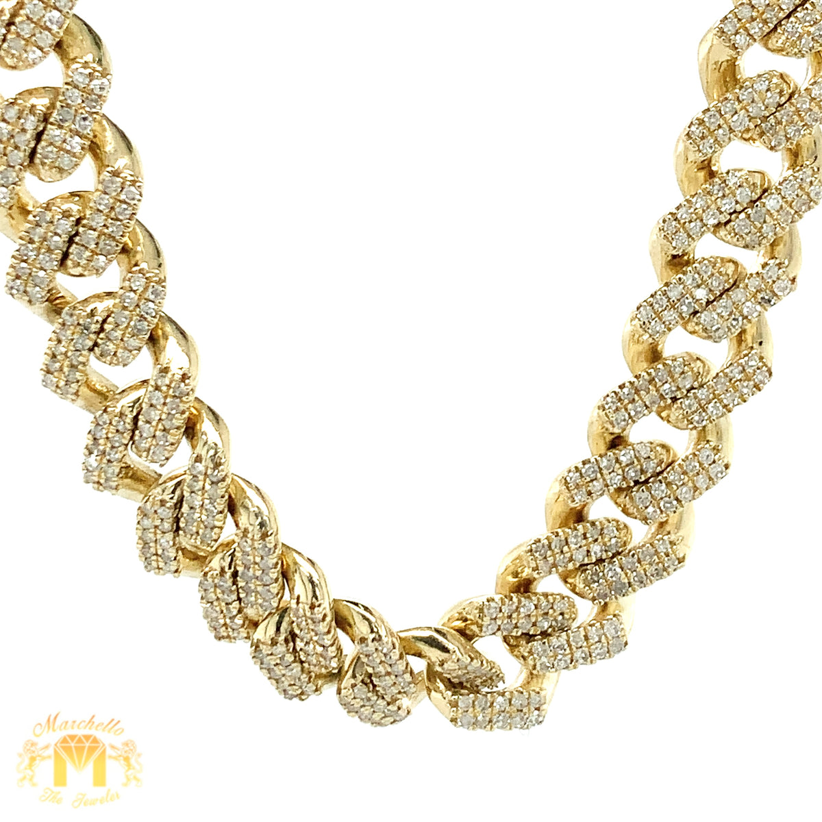 5ct Diamond Solid Gold 10.5x9.5mm Miami Cuban Link Chain (banana-shape ...