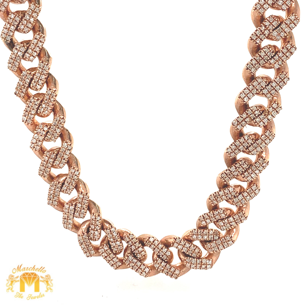 4.43ct Diamond Solid Gold 9x8mm Miami Cuban Link Chain (banana-shaped – MTJ