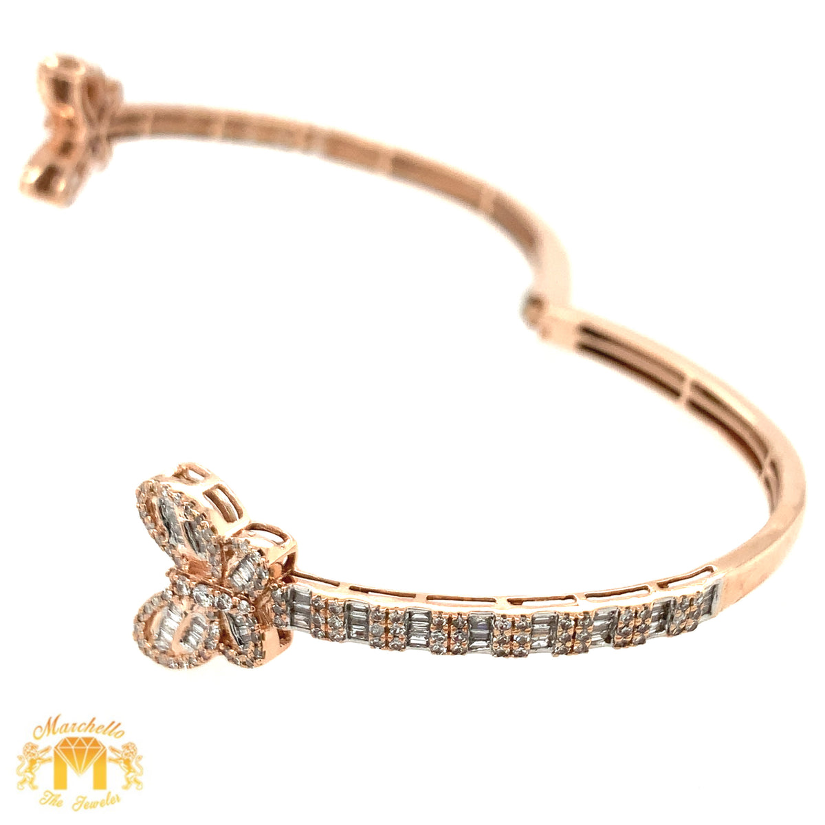 Gold and Diamond Twin Butterflies Cuff Bracelet (choose your color) – MTJ
