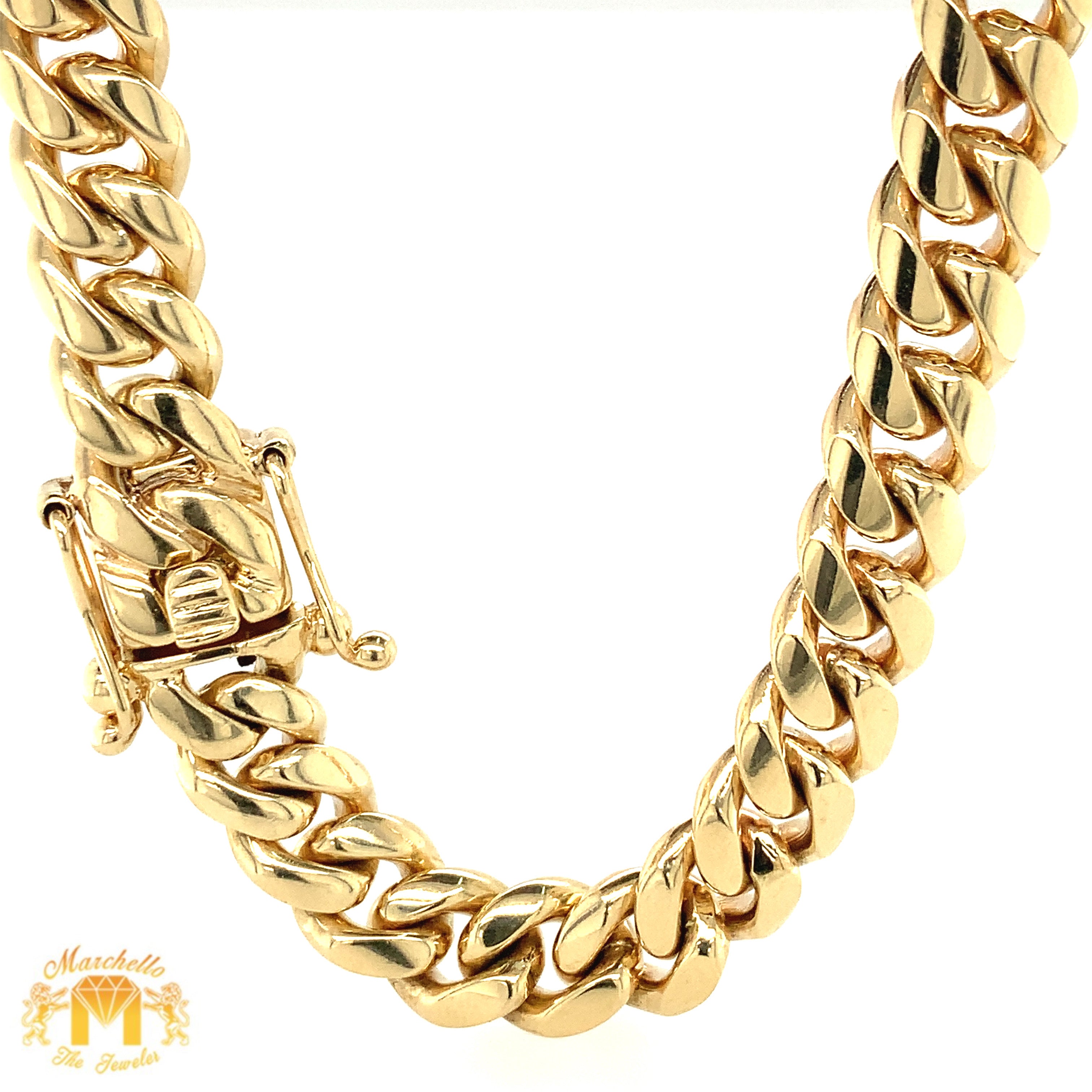 Gold chain necklace cuban link store