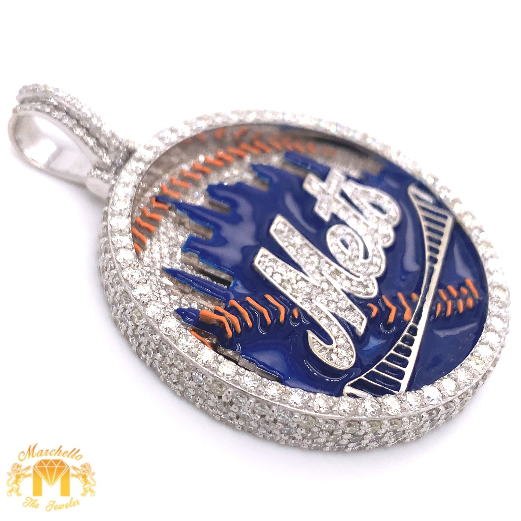 9.9ct Diamond 14k White Gold Custom Mets Pendant (Solid) – MTJ